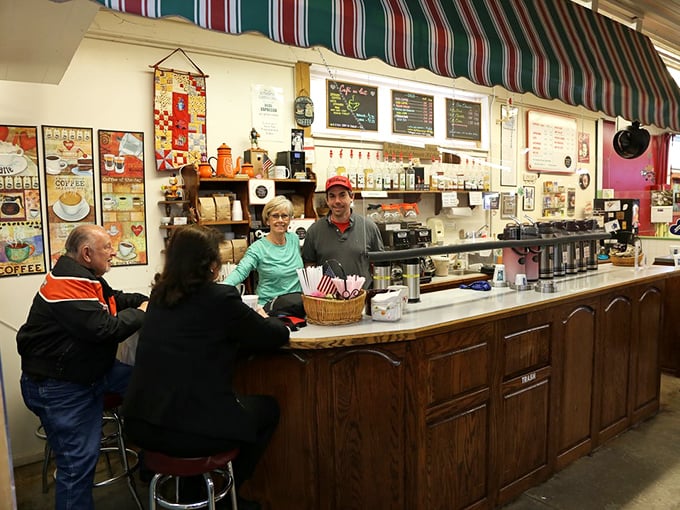 The coffee counter isn't just a caffeine station—it's command central where regulars exchange intel on the day's best finds while warming their hands around steaming mugs.
