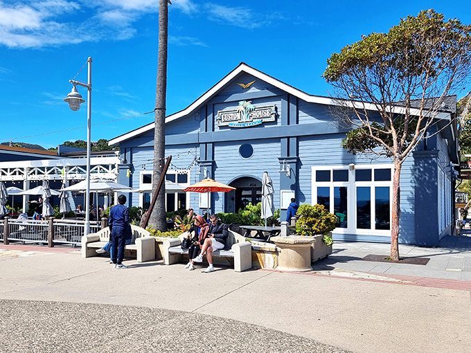 Custom House's blue exterior isn't just a building, it's an invitation to linger over seafood with ocean views that make smartphones suddenly seem unimportant.
