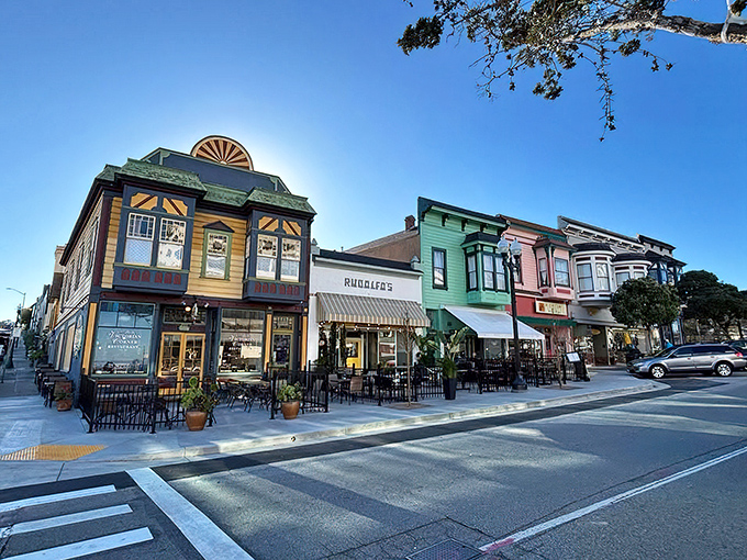 Downtown's colorful Victorian storefronts aren't just Instagram bait—they're living history where local shopkeepers still remember your name and coffee order.