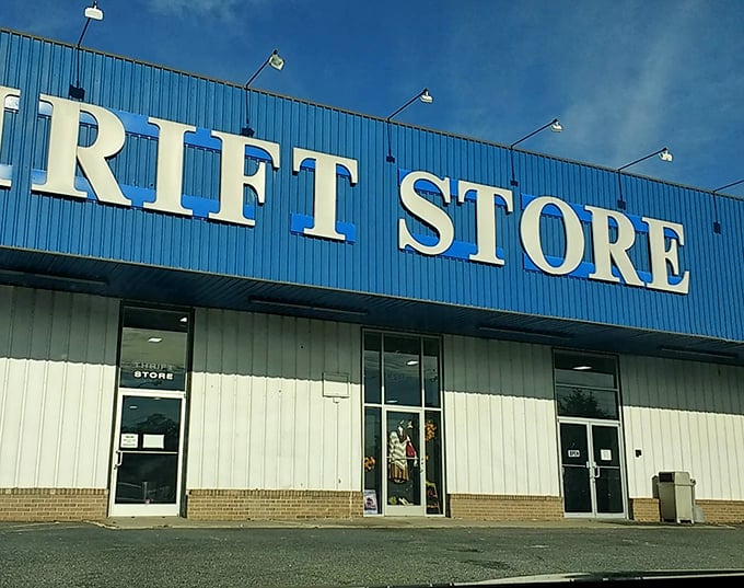 That moment before treasure hunting begins—the entrance promises adventures in thrifting that could rival any antique roadshow discovery.