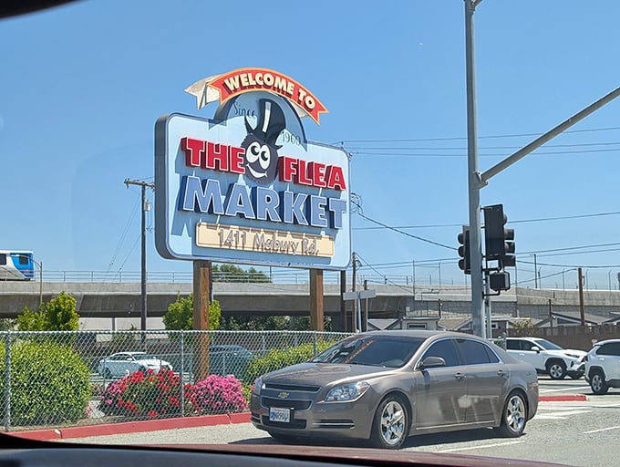 The iconic cartoon flea welcomes bargain hunters to this Silicon Valley institution. Even your GPS gets excited when you arrive at this address.