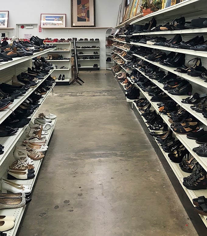 Shoe heaven isn't in a department store—it's here, where hundreds of gently-worn footwear options await their Cinderella moment.