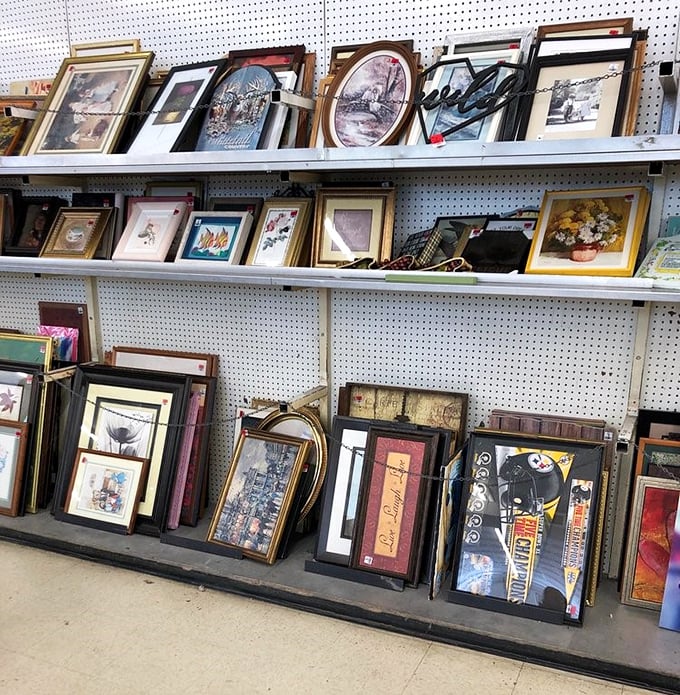 Wall-to-wall memories waiting to find new homes. One person's discarded Steelers memorabilia is another's living room centerpiece!