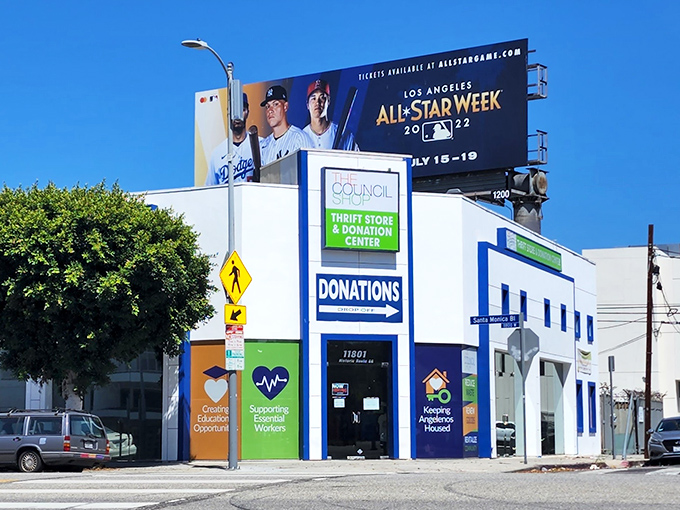 This isn't your typical thrift store facade – it's a beacon for treasure hunters seeking retail redemption. 