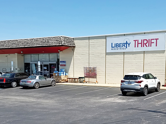From the outside, it's unassuming—but like all great treasure chests, the real magic of Liberty Thrift happens once you step inside.