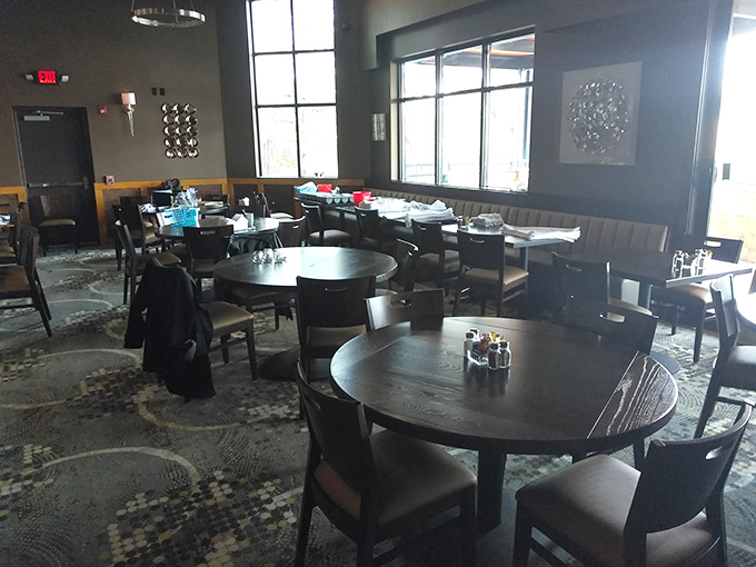 The dining room strikes that perfect balance between upscale and approachable – like your fancy friend who still laughs at dad jokes.