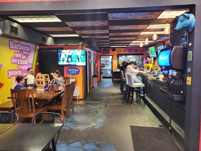 No white tablecloths here—just honest-to-goodness BBQ in a space where the TVs might entertain you, but the food will captivate you.