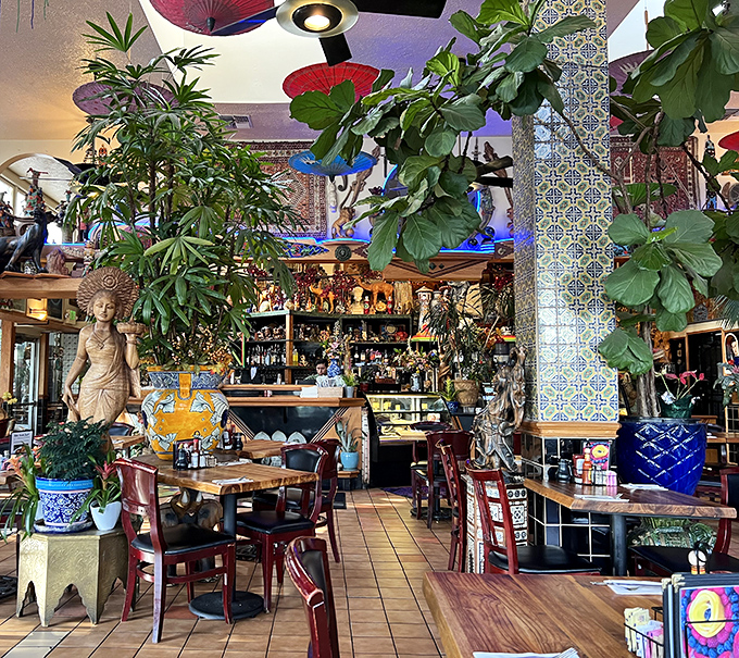 Step into a botanical wonderland where dining meets adventure. Tower Café's interior feels like the living room of a well-traveled explorer who never met a plant they didn't love.