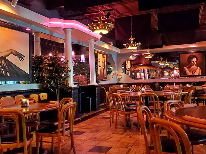 Step inside to a world where mid-century charm meets coastal sophistication. The warm lighting and classic décor create the perfect backdrop for memorable meals and conversations.