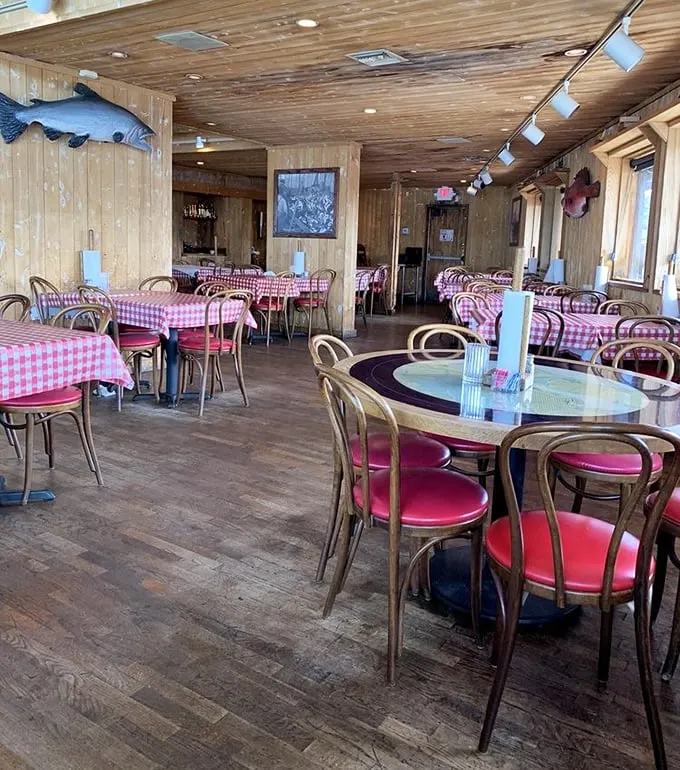 Red and white checkered tablecloths aren't just nostalgic—they're a warning that delicious messiness lies ahead. Prepare your napkin strategy accordingly.