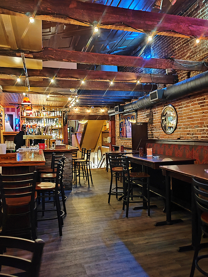 Exposed brick walls and wooden beams create that perfect Irish pub atmosphere where time slows down and conversations flow as smoothly as the Guinness.