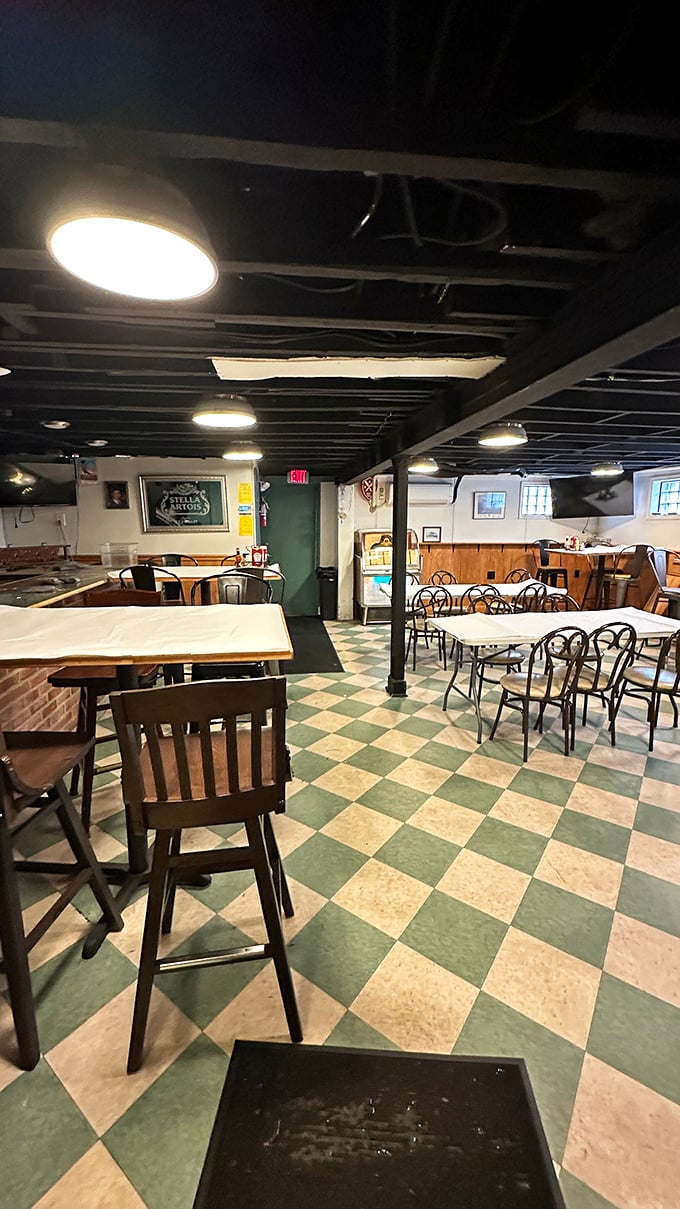 Classic green and white checkered floors, wooden tables, and nautical simplicity—this isn't Instagram bait, it's the real deal where seafood takes center stage.