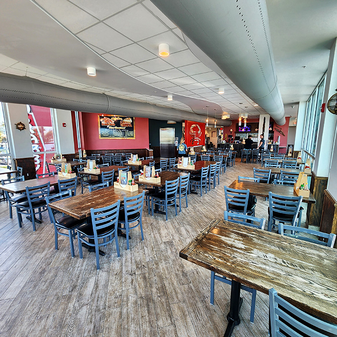 The dining room at Crabby's strikes that perfect Florida balance—casual enough for flip-flops, nice enough to celebrate life's little victories.