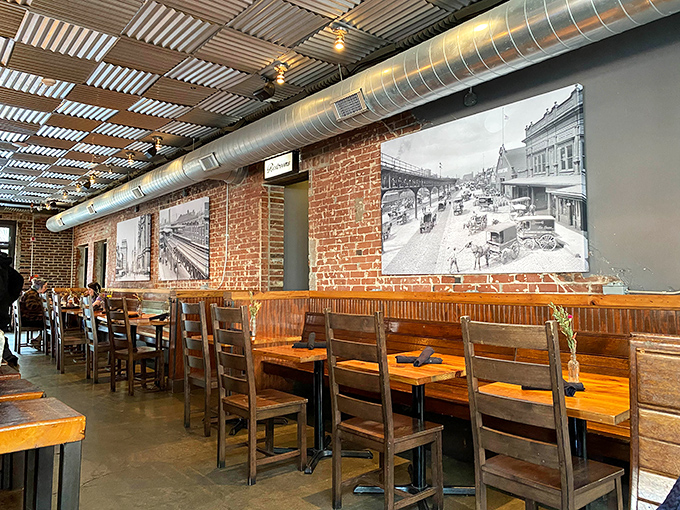 Inside, exposed brick meets modern comfort – it's like your favorite uncle's renovated warehouse.