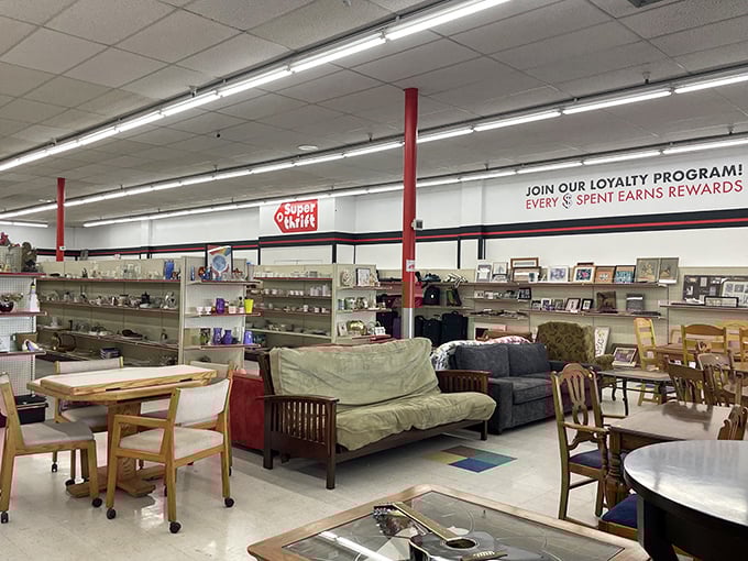 The furniture section offers a time-traveling living room experience where mid-century meets modern, and every couch has a story to tell.