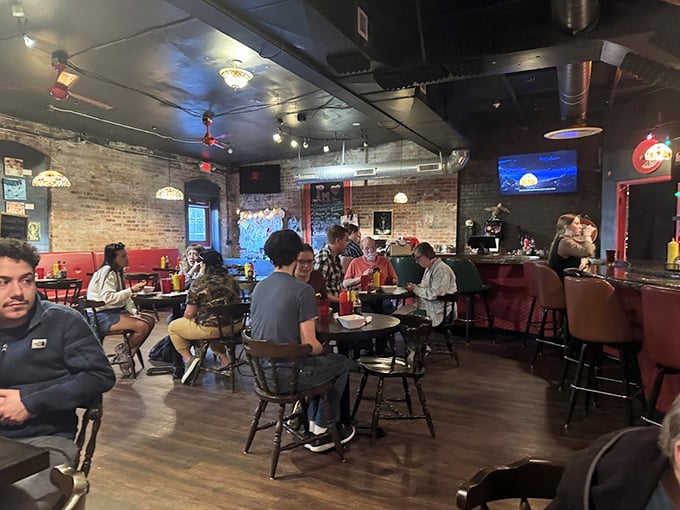 Where pierogi pilgrims gather to worship at the altar of comfort food. The exposed brick walls have witnessed countless food epiphanies.
