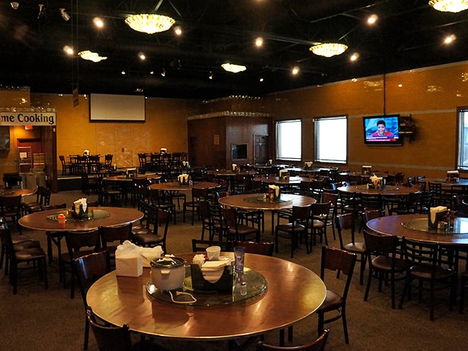 Inside, the spacious dining room offers a comfortable retreat where the only difficult decision is which buffet station to visit first.