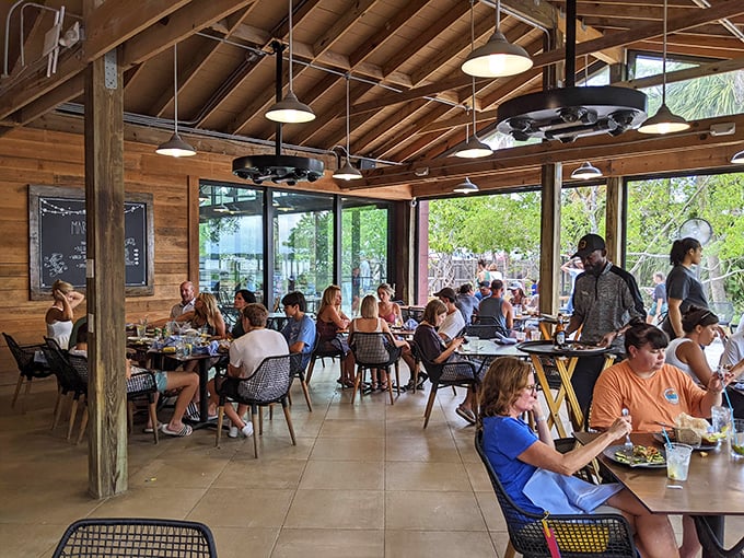 Wooden beams, natural light, and happy diners create the perfect Florida trifecta. No white tablecloths needed when the food speaks this eloquently.