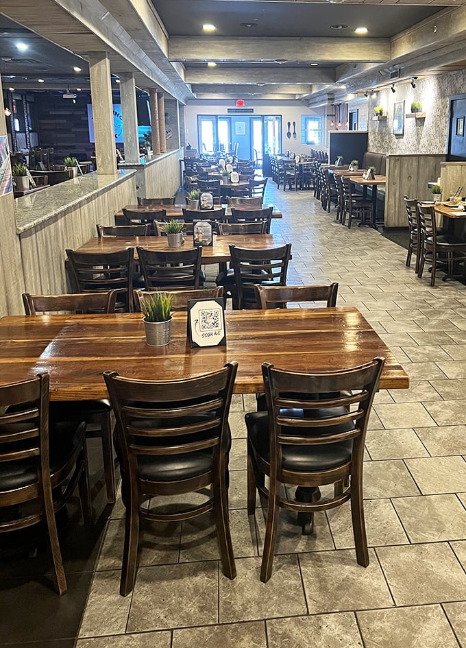 Inside, rustic wooden tables and warm lighting create that "everybody knows your name" vibe—minus the Boston accent, plus Pennsylvania charm.