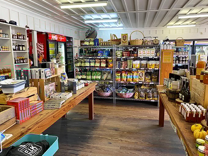 Inside, shelves brimming with local treasures create the perfect backdrop for culinary magic to unfold daily.