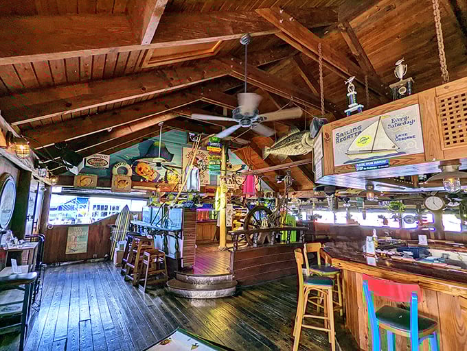 Step inside and you're transported to seafood heaven. The wooden beams and nautical treasures create the perfect backdrop for your fish tale adventures.