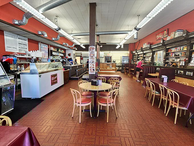 Step inside and time travel becomes real. Those red walls and wooden tables have witnessed first dates, family celebrations, and countless "I shouldn't, but I will" dessert decisions.