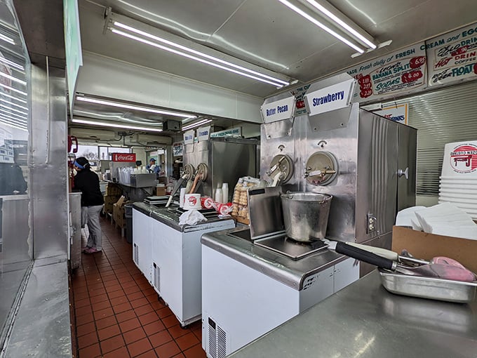 Behind the scenes where custard magic happens. These machines don't just make dessert—they manufacture memories, one silky-smooth batch at a time.