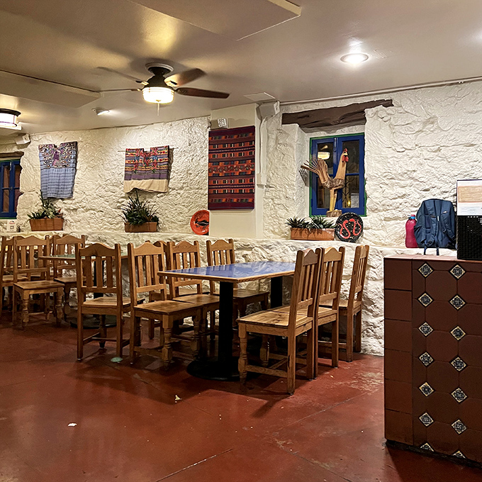 Whitewashed walls and rustic wooden furniture create that perfect "abuela's kitchen" vibe where comfort food memories are made. Photo credit: <a href="https://www.google.com/maps/contrib/100644189284951177146/photos/@40.8325593,-103.3239435,5z/data=!3m1!4b1!4m3!8m2!3m1!1e1?entry=ttu&g_ep=EgoyMDI1MDgxMy4wIKXMDSoASAFQAw%3D%3D" target="_blank" rel="noopener noreferrer">D M (Bigdtravels)</a>	Whitewashed walls and rustic wooden furniture create that perfect "abuela's kitchen" vibe where comfort food memories are made.