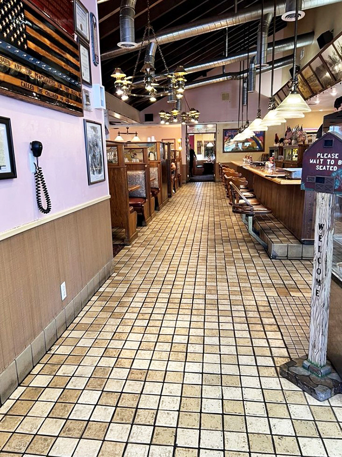 Step inside to a world where tile floors, wooden booths, and counter seating create that authentic diner atmosphere you've been craving.