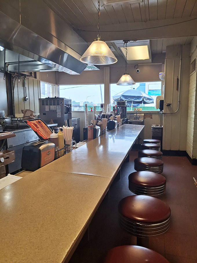 Classic counter seating invites you to belly up and watch the magic happen. These stools have supported generations of happy diners. 