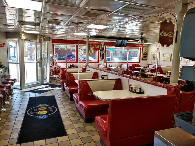 Cherry-red vinyl booths and gleaming chrome transport you straight back to the 1950s—no DeLorean required, just an appetite for nostalgia and great food.