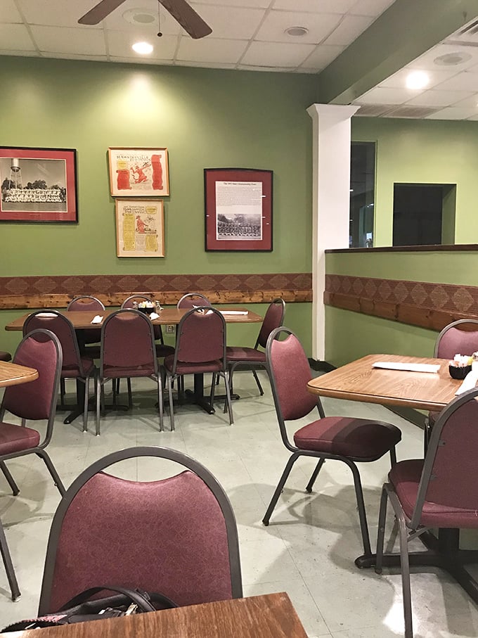 Green walls adorned with local memorabilia create that "everybody knows your name" vibe that makes comfort food taste even better.
