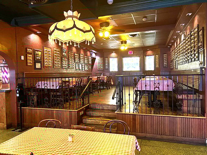 Vintage charm meets culinary history inside Tony Packo's, where checkered tablecloths and warm lighting create the perfect backdrop for comfort food conversations.