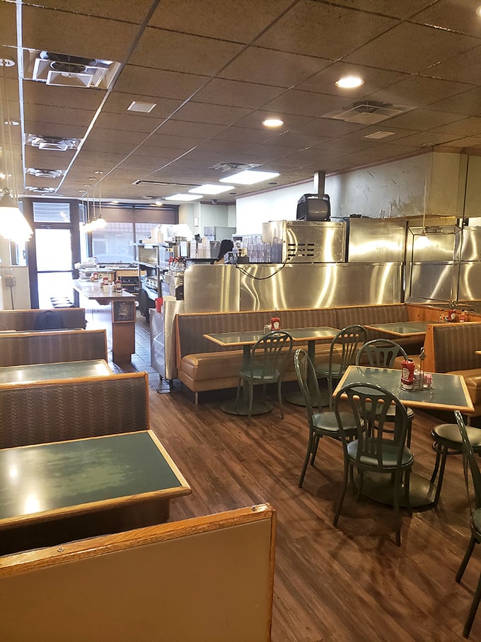 Classic diner booths and no-nonsense decor create the perfect backdrop for serious chili consumption. This isn't Instagram-bait design—it's authentic Cincinnati comfort.