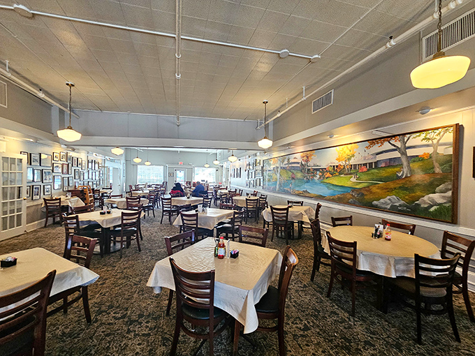 Step inside and you're transported to a simpler time – white tablecloths, wooden chairs, and walls that whisper decades of Atlanta stories.