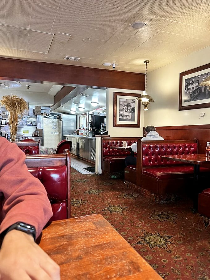 Classic red vinyl booths that have cradled the posteriors of hungry Angelenos for generations. This isn't retro by design—it's authentic by survival.