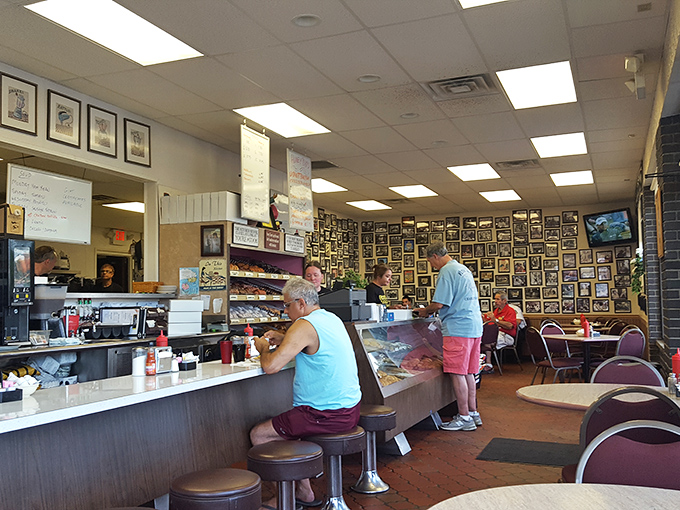 Where everybody knows your name—and your donut order. The wall of memories tells stories of countless Columbus mornings spent in sweet communion.