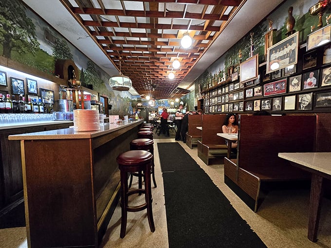 Where time stands still but plates keep moving. Luigi's interior feels like stepping into an Italian-American time capsule, complete with wood paneling and decades of memories.