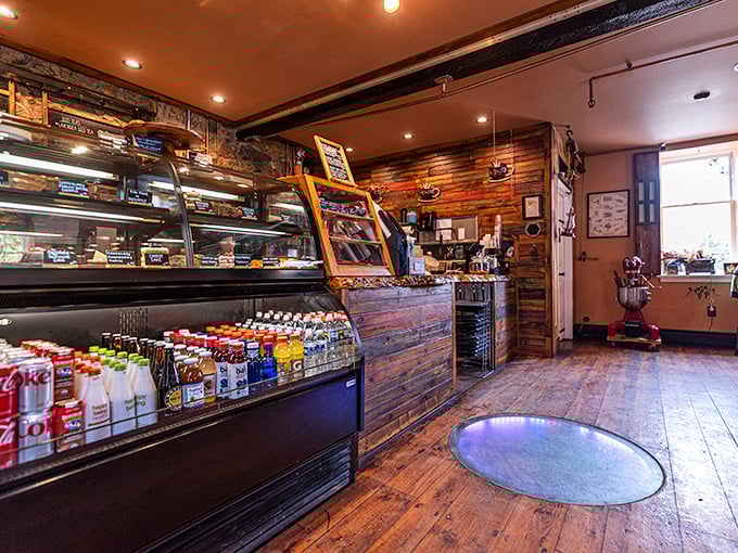 Inside, rustic meets refined with weathered wood walls and gleaming display cases. It's like the pastry equivalent of a cozy cabin that just happens to serve life-changing baked goods.