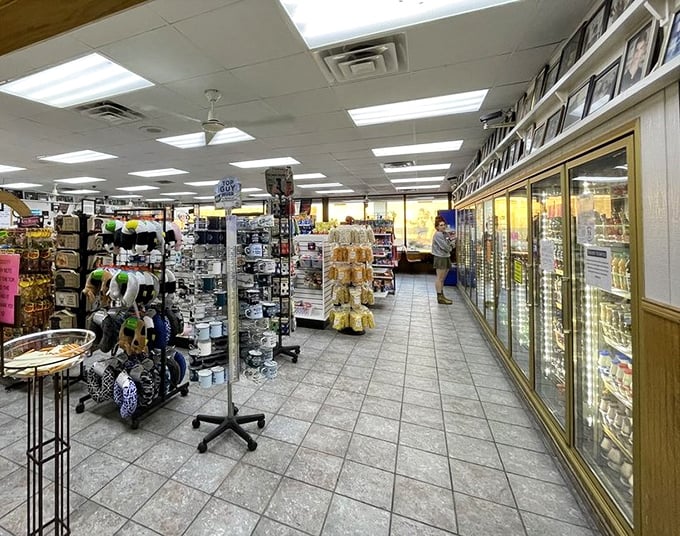 Inside, the convenience store section offers road trip essentials, but everyone knows the real treasures await behind the bakery counter.