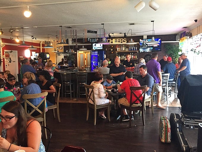 Inside, the bustling dining room hums with conversation and clinking glasses—proof that in Florida, the best seafood spots are where the locals gather. 