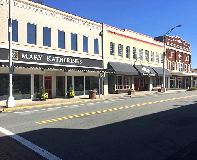 Mary Katherine's anchors a stretch of beautifully preserved storefronts, where shopping local isn't just a slogan—it's a delightful necessity.