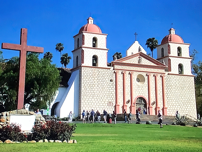 The "Queen of the Missions" isn't just showing off with those twin bell towers—though if you had that kind of architectural swagger, wouldn't you?
