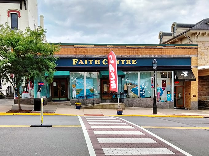 That blue awning isn't just a storefront – it's a portal to Pennsylvania's most delightful treasure hunt.