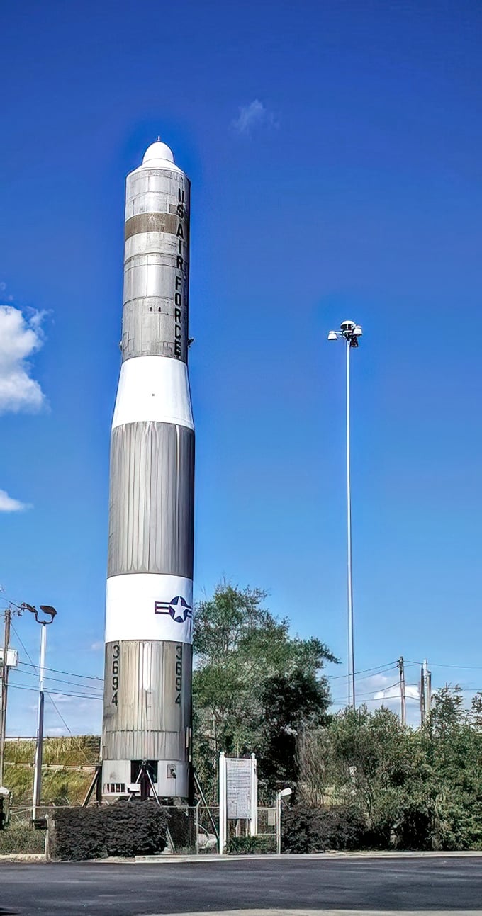 This isn't NASA's latest project—it's Cordele's Titan I missile, a Cold War relic that now serves as the world's most intimidating "You Are Here" sign.