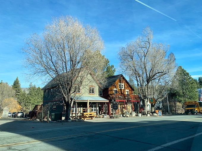This rustic general store could be a movie set, but it's just Tuesday in Markleeville. Mountain living with character to spare.