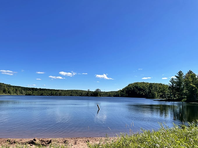 Wisconsin's answer to Lake Como, minus the George Clooney sightings. Loon Lake's mirror-like surface reflects skies so blue they'd make Sinatra jealous.