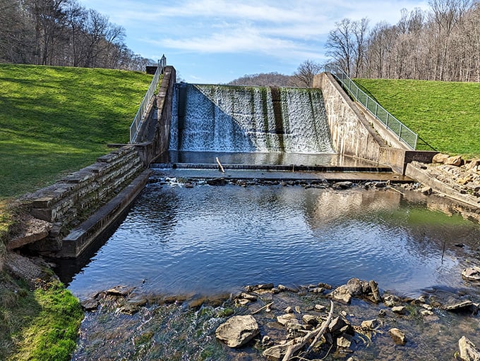 This spillway proves that even functional engineering can be absolutely gorgeous when nobody's trying too hard.