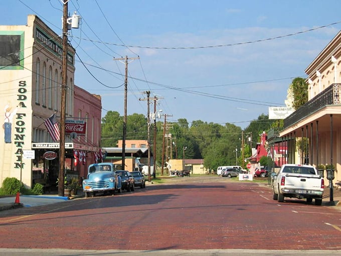 Downtown Jefferson looks like a movie set, but it's authentically Texan – where vintage storefronts house modern businesses in a delightful historical sandwich.