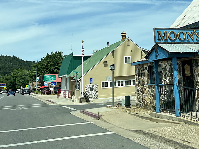 At Moon's Restaurant, the stone facade isn't just rustic charm—it's a promise that what awaits inside has the same authentic character as the town itself.